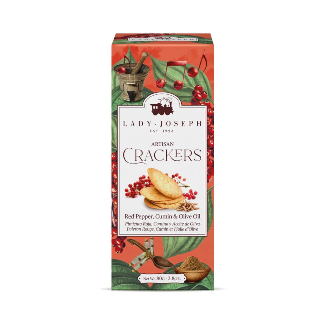 Lady Joseph Red Pepper, Cumin & Olive Oil Crackers - Fiore Foods Canada